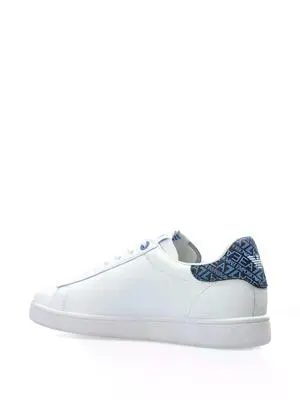 EA7 Debossed-logo Leather Sneakers - White
