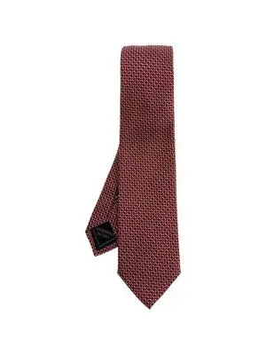 Brioni Patterned Silk Tie - Red