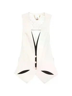 Elisabetta Franchi Button Sleeveless Waistcoat - Neutrals