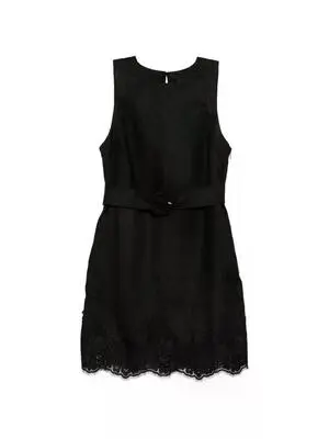 TWINSET Belted Lace Dress - Black
