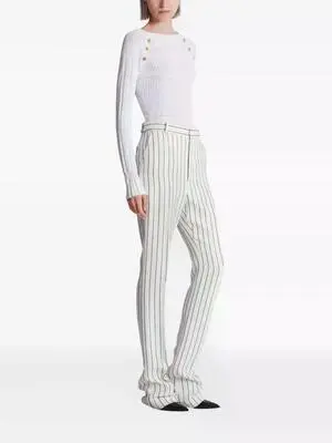 Balmain Pinstripe Flared-leg Trousers