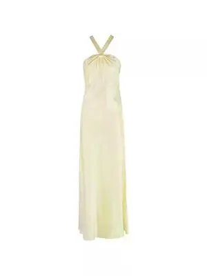 Rixo Losanna Halterneck Maxi Dress - Yellow