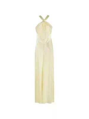 Rixo Losanna Halterneck Maxi Dress - Yellow