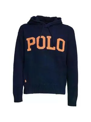 Polo Ralph Lauren Intarsia Hooded Knit Hoodie - Blue