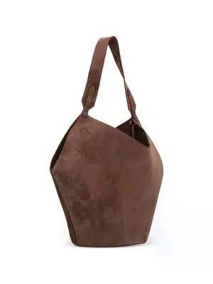 Khaite Small Lotus Suede Bucket Bag - Brown
