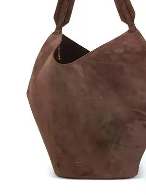 Khaite Small Lotus Suede Bucket Bag - Brown