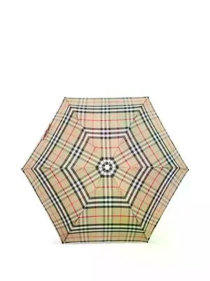 Burberry Check Folding Umbrella - Neutrals