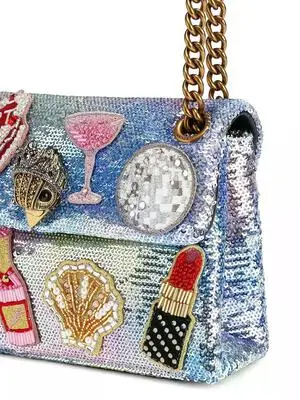 Kurt Geiger Sequin-embellished Cross Body Bag - Silver