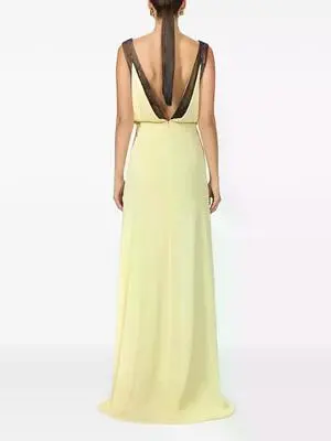 Costarellos Janessa Floral-appliqué Gown - Yellow