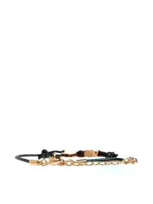 Versace Leather Bracelet With Medusa Charm