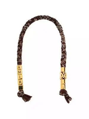Amiri Dice Beaded Keyring - Brown
