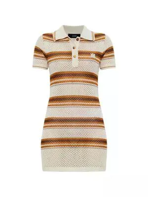 Amiri Striped Knitted Mini Dress - Neutrals