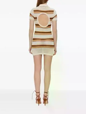 Amiri Striped Knitted Mini Dress - Neutrals