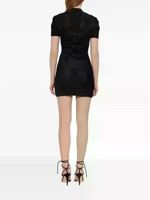Amiri Floral Crochet Polo Mini Dress
