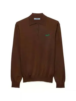 Prada Silk Polo Shirt With Logo
