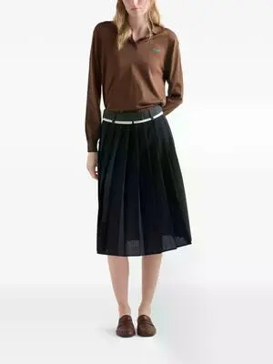 Prada Silk Polo Shirt With Logo