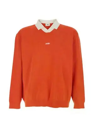 AUTRY Logo-print V-neck Sweatshirt