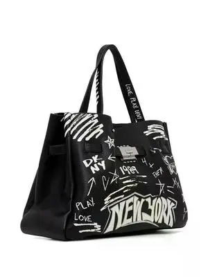 Dkny Grafitti-print Tote Bag