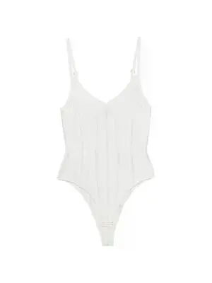 Elisabetta Franchi Ribbed Bodysuit - White
