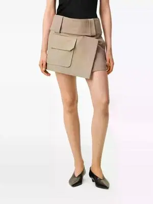 Ami Wrap Belt Mini Skirt - Neutrals