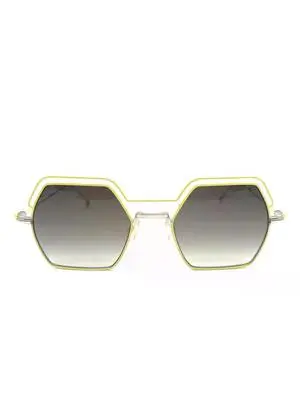 ANNE & VALENTIN Socotra Geometric Metal Sunglasses - Yellow