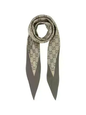 Gucci Printed Silk Scarf - Neutrals