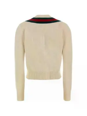 Gucci V-neck Striped Wool Sweater