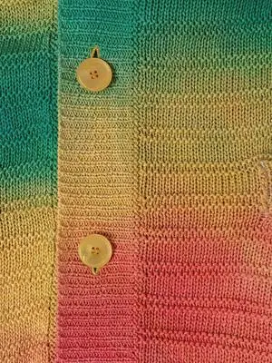 LANEUS Oversized Textured Knit Cardigan - Green