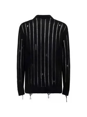 LANEUS Knitted Polo Collar Cardigan