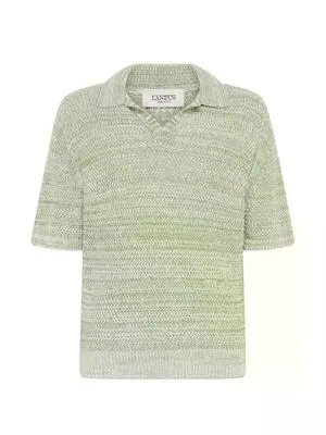 LANEUS Knitted Boxy Fit T-shirt - Green