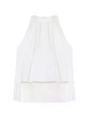 Co Collection Gathered Sleeveless Shirt - White