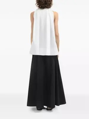 Co Collection Gathered Sleeveless Shirt - White