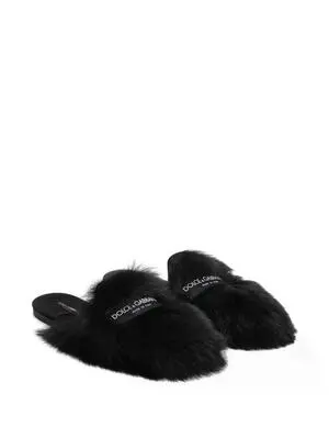 Dolce & Gabbana Fur Mules - Black