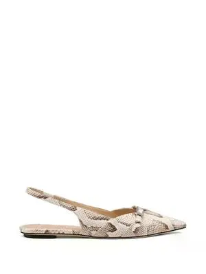 STUART WEITZMAN Georgie Snake-print Slingback Pumps - Neutrals