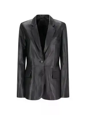 DESA 1972 Buttoned Leather Blazer - Black