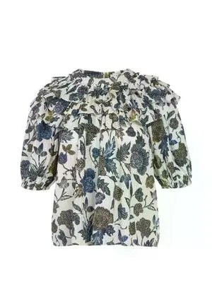 Ulla Johnson Floral Ruffled Blouse