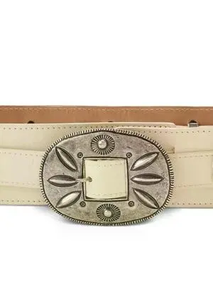 Ralph Lauren Cast Concho Leather Belt - Neutrals
