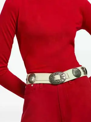 Ralph Lauren Cast Concho Leather Belt - Neutrals