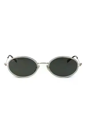 Gucci GG1980S Oval-Frame Sunglasses Silver