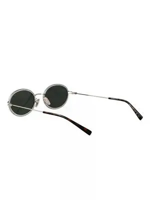 Gucci Gg1980s Oval-frame Sunglasses - Silver