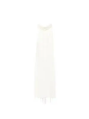 JIL SANDER Crochet Floral Slip Midi Dress - Neutrals
