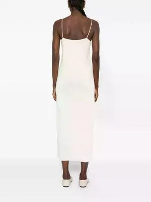 JIL SANDER Crochet Floral Slip Midi Dress - Neutrals