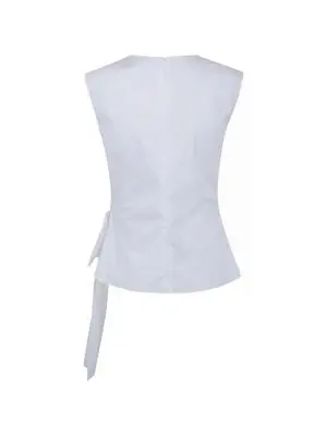 Mantū Sleeveless Tie-detail Top - White
