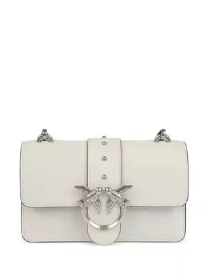 Pinko Love Bag One Small Crossbody Bag In Leather - White