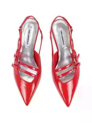 Karl Lagerfeld Pasha Buckle Strap Pumps - Red