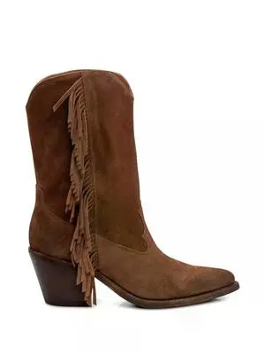 DUCANERO Fringe Leather Boots - Brown