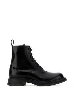 Gucci Logo-detail Lace-up Boots - Black