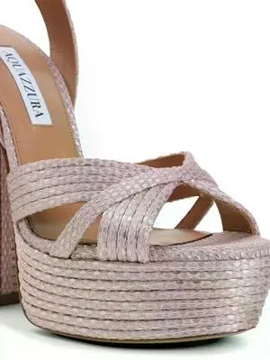 AQUAZZURA Sundance Plateau Crossover Platform Sandals - Pink