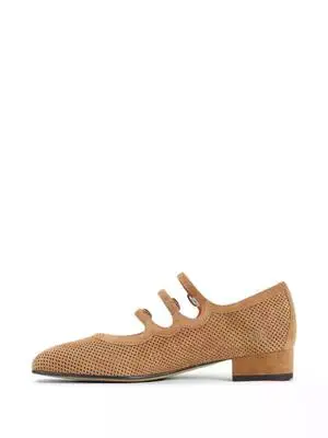 CAREL Perforated Triple-strap Pumps - Neutrals