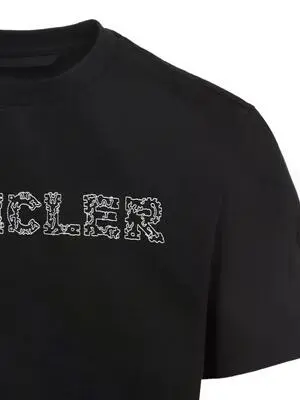 Moncler Embroidered-logo Cotton T-shirt - Black